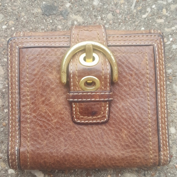 Coach | Bags | Coach Large Buckle Brown Card Wallet Coin Purse | Poshmark
